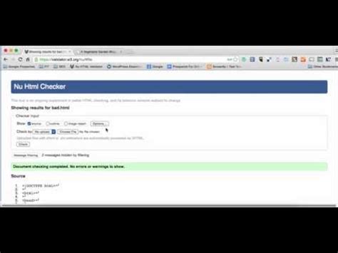 How To Error Check Validate HTML Code With Nu HTML Checker YouTube