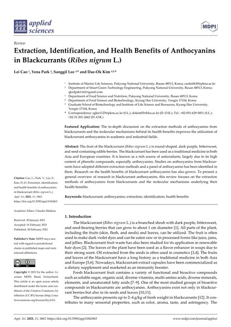 Pdf Extraction Identification And Health Benefits Of Anthocyanins