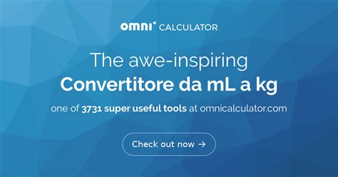 Convertitore Da ML A Kg