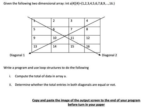 Solved Given The Following Two Dimensional Array Int Chegg