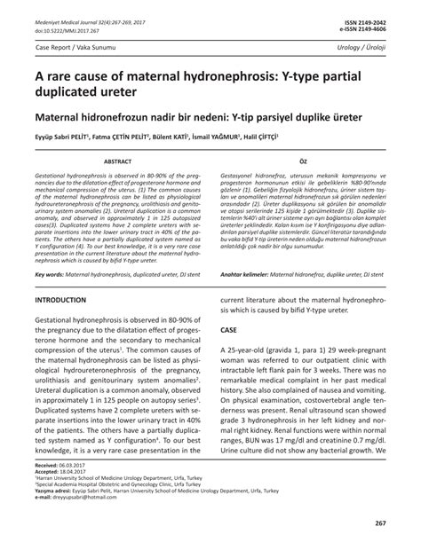 Pdf A Rare Cause Of Maternal Hydronephrosis Y Type Partial Duplicated Ureter