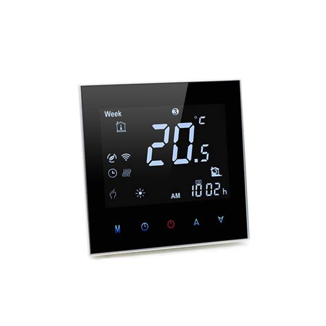 Negative LCD Screen Display Dual Sensor Electric Floor Heating Thermostat For Heating Film