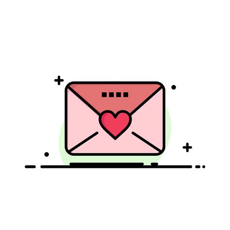 Sms Love Wedding Heart Business Flat Line Filled Icon Vector Banner Template 18021874 Vector Art