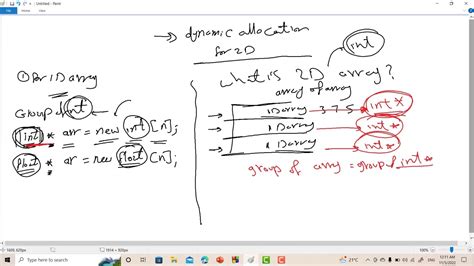 Dynamic Allocation For 2d Array Youtube
