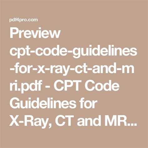 Preview Cpt Code Guidelines For X Ray Ct And Mri Pdf Cpt Code
