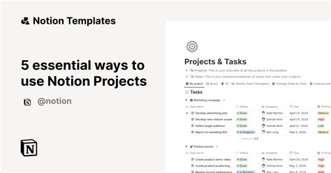 5 Essential Ways To Use Notion Projects Notion Template Marketplace