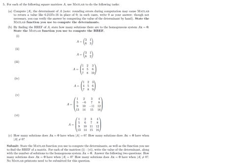 Solved For Each Of The Following Square Matrices A Use Chegg