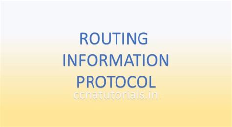 RIP Routing Information Protocol Tutorial For CCNA CCNA TUTORIALS