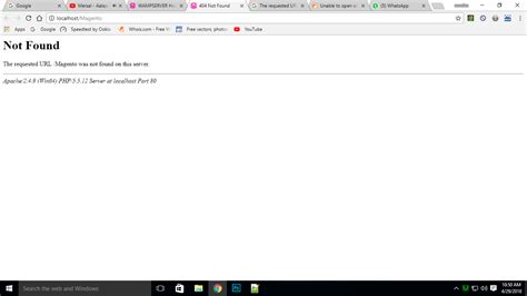 Unable To Open Admin Panel After Successful Installation Of Magento On Localhost In Windows 10