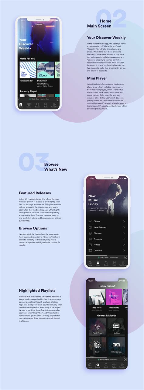 spotify ui ux design on behance