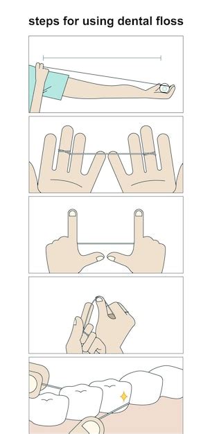 Premium Vector How To Use Floss Medical Or Dental Information Graphic Learning How To Use Floss