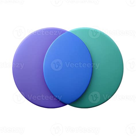 Stunning Abstract Venn Diagram With Two Overlapping Circles Symmetrical Crisp Edges Flat