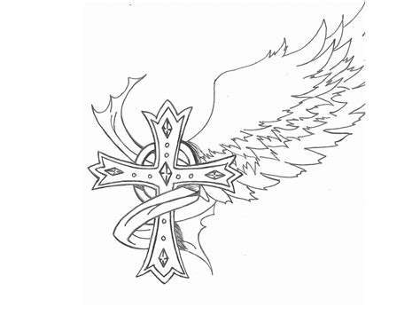Cross With Wings Drawing At GetDrawings Free Download