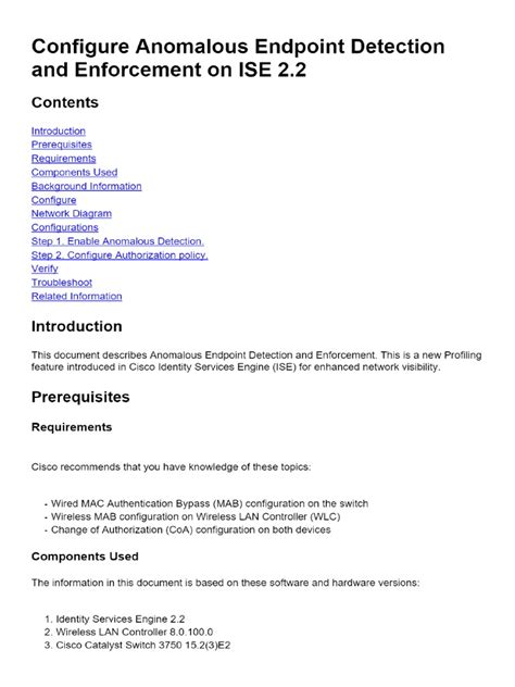 Configure Anomalous Endpoint Detection And Enforcement On Ise Pdf Pdf