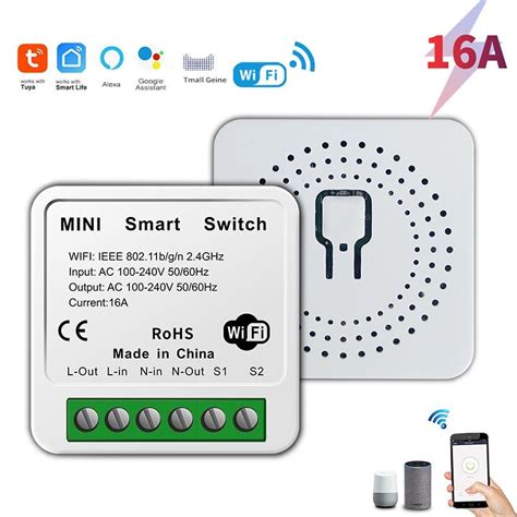 10 шт Умное Wi Fi реле Mini Smart Switch Tuya одноканальный 16a работает с Яндекс Алисой