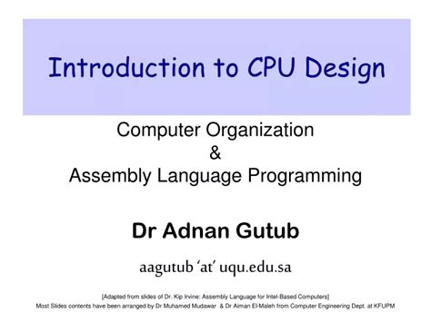 PPT Introduction To CPU Design PowerPoint Presentation Free Download ID 9479240