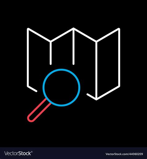 Map With Magnifier Icon Navigation Sign Royalty Free Vector