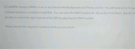 In Labview Design A Pwm Circuit As Described Studyx