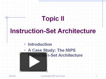 PPT Topic II Instruction Set Architecture PowerPoint Presentation Free To Download Id