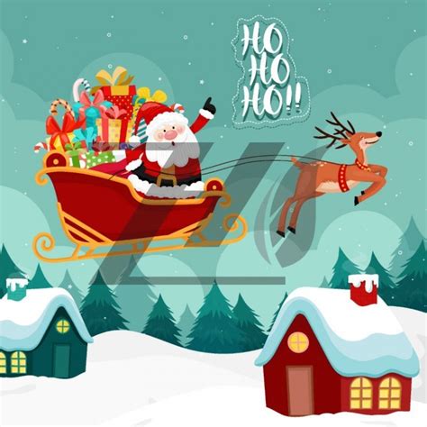 دانلود وکتور بابا نوئل و هدیه کریسمس دانلود رایگان فایل لایه باز، Psd