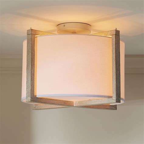 Ridley Wood Square Flush Mount 18 Pottery Barn Teen