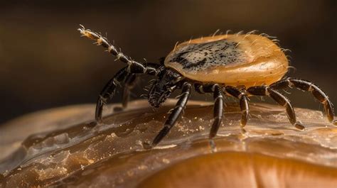 Closeup Of A Large Engorged Tick Premium Ai Generated Image