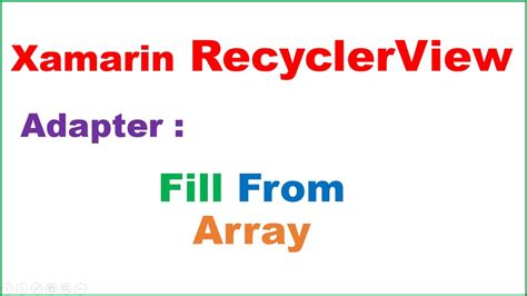 Xamarin Android Recyclerview Ep01 Adapter Fill From Array Youtube