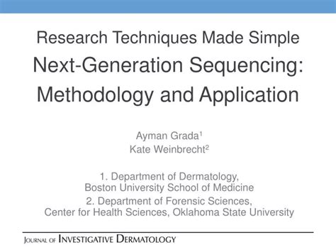 PPT Research Techniques Made Simple Next Generation Sequencing Methodology And Application