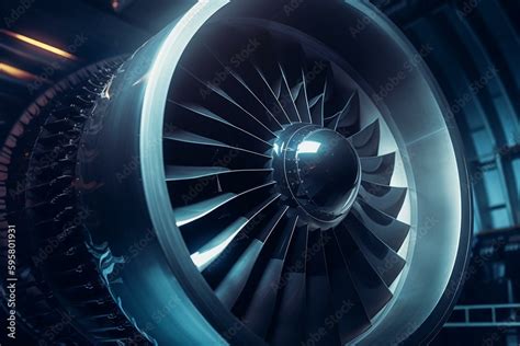 Aircrafts Propulsion System Known As Jet Engine Generative Ai Stock