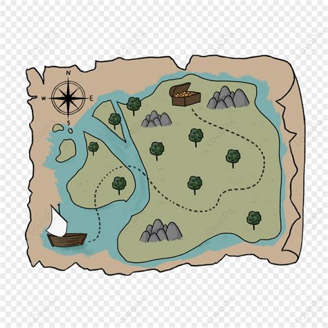모험 일러스트 섬 보물지도 클립 아트 낡은 종이 항해 Png 일러스트 무료 다운로드 Lovepik