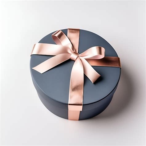 Premium Ai Image Indigo Slate Gray T Box In Round Shape With Rose