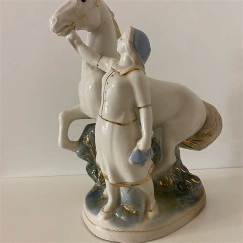 Винтаж Старинная фарфоровая статуэтка Конезаводчица Гжель в интернет магазине на Ярмарке