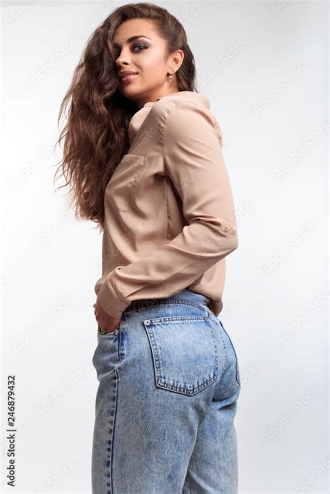 The Pretty Girl With Nice Butt Young Woman Posing On The Camera In