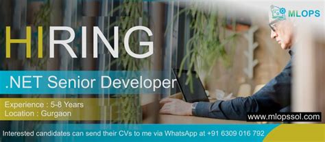Mlops Solutions Private Limited Is Hiring Net Senior Developer
