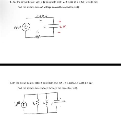Solved For The Circuit Below Vs Chegg Com