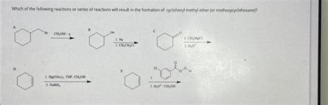 Solved Which Of The Following Reactions Or Series Of