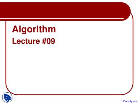 Solving The Recurrence Algorithm Lecture Slides Docsity
