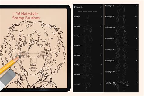 Woman Portrait Creator Toolkit For Procreate Design Cuts