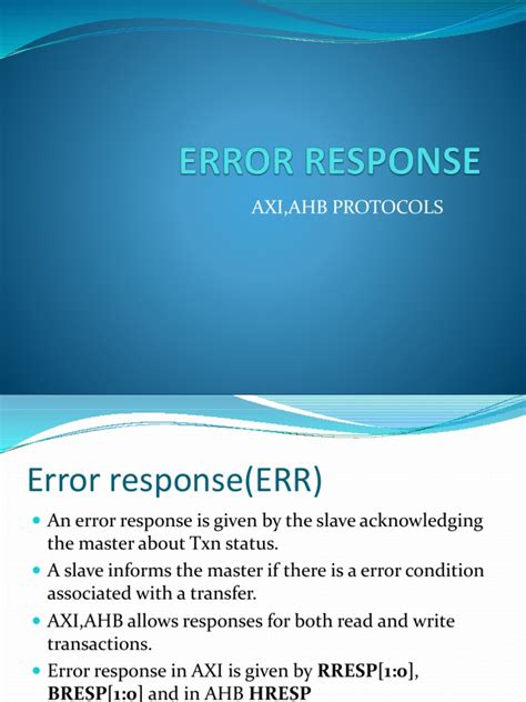 Axi Error Response Pdf Operating System Technology Computer