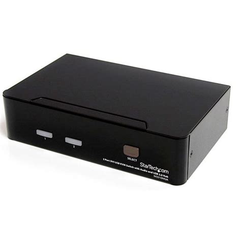 StarTech Com SV DVIUA Port USB DVI KVM Switch With Audio And USB Hub Rapid Electronics