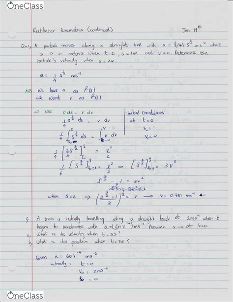 Examples Of Rectilinear Motion 4 Summary Ppt