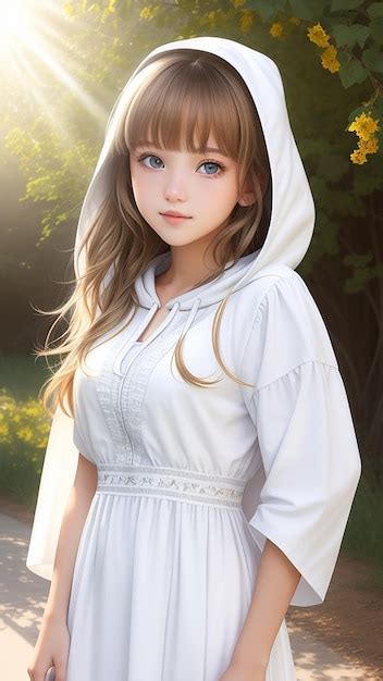 Linda Chica Con Vestido Elegante Foto Premium