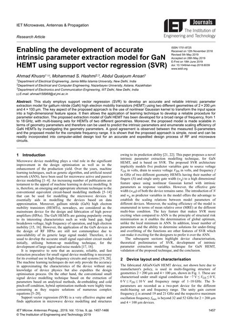 Enabling The Development Of Accurate Intrinsic Parameter Extraction