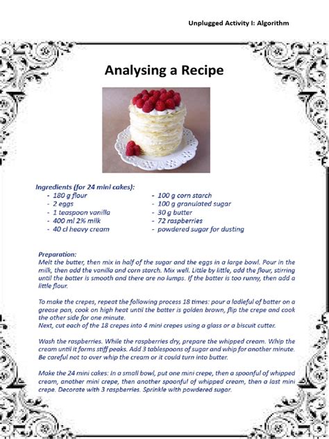 Unplugged Activity I Algorithm Pdf