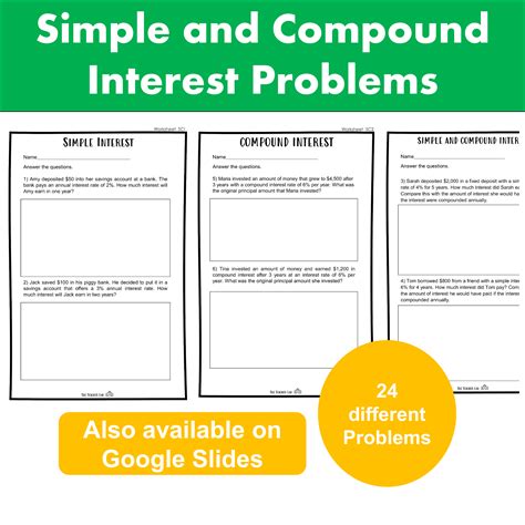 Simple Interest And Compound Interest Worksheet Worksheet Class Viii