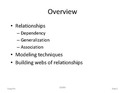 4 Basic Structural Modeling Relationships Overview Relationships Dependency
