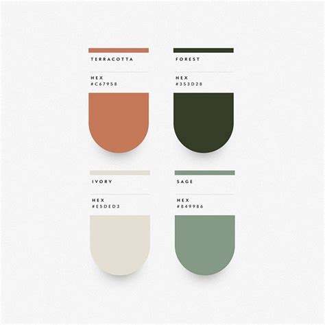Fall Tones Color Palette Green Brown White Minimalist Poster