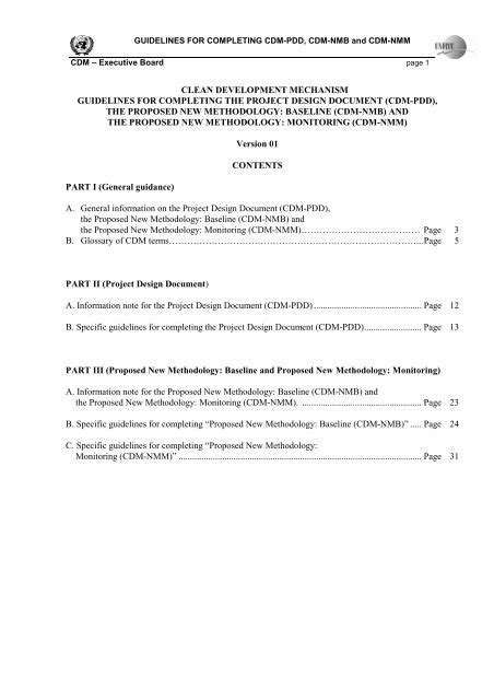 Guidelines For Completing The Project Design Document Cdm Pdd