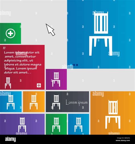 chair icon sign buttons modern interface website buttons with cursor