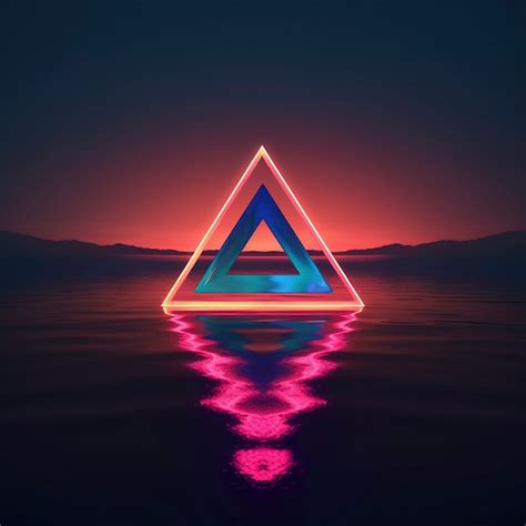 Free Photo D Rendering Of Neon Triangle